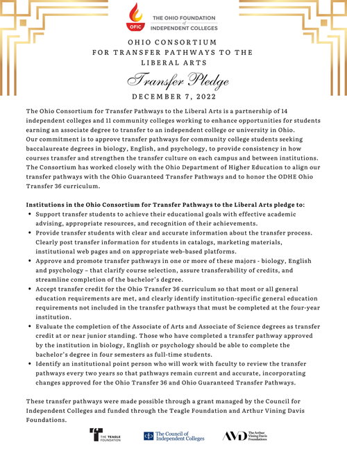 Ohio Transfer Pathways | Muskingum University